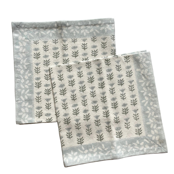 Claire Dinner Napkin in Serene | Block Printed, Set of 4 – Ceae Shop