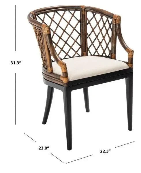 Carlotta Natural-Black Arm Chair