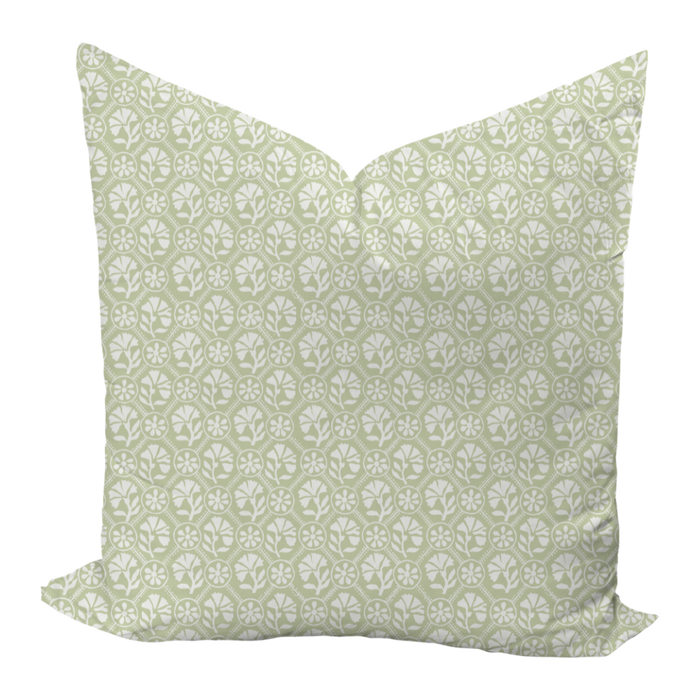 Sophie Pillow Cover in Celadon Reverse