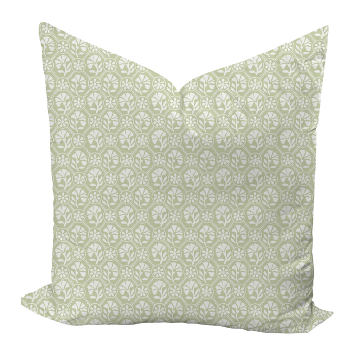Sophie Pillow Cover in Celadon Reverse