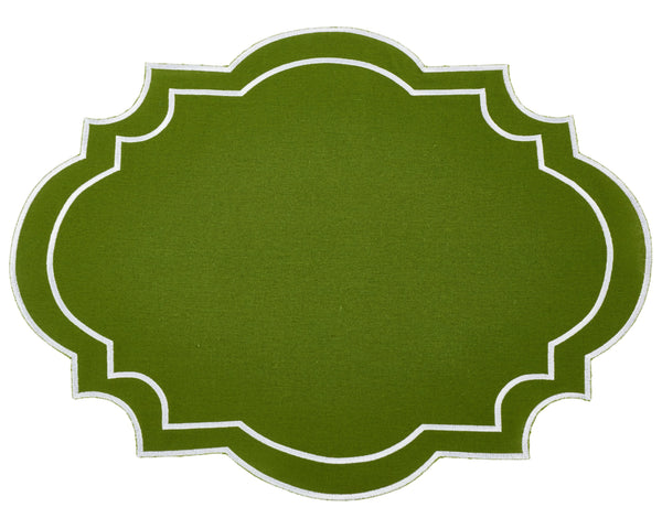 Nantucket Green & White Placemat & Napkin